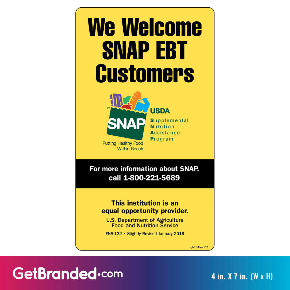 We Welcome SNAP EBT Customers – GetBranded.com