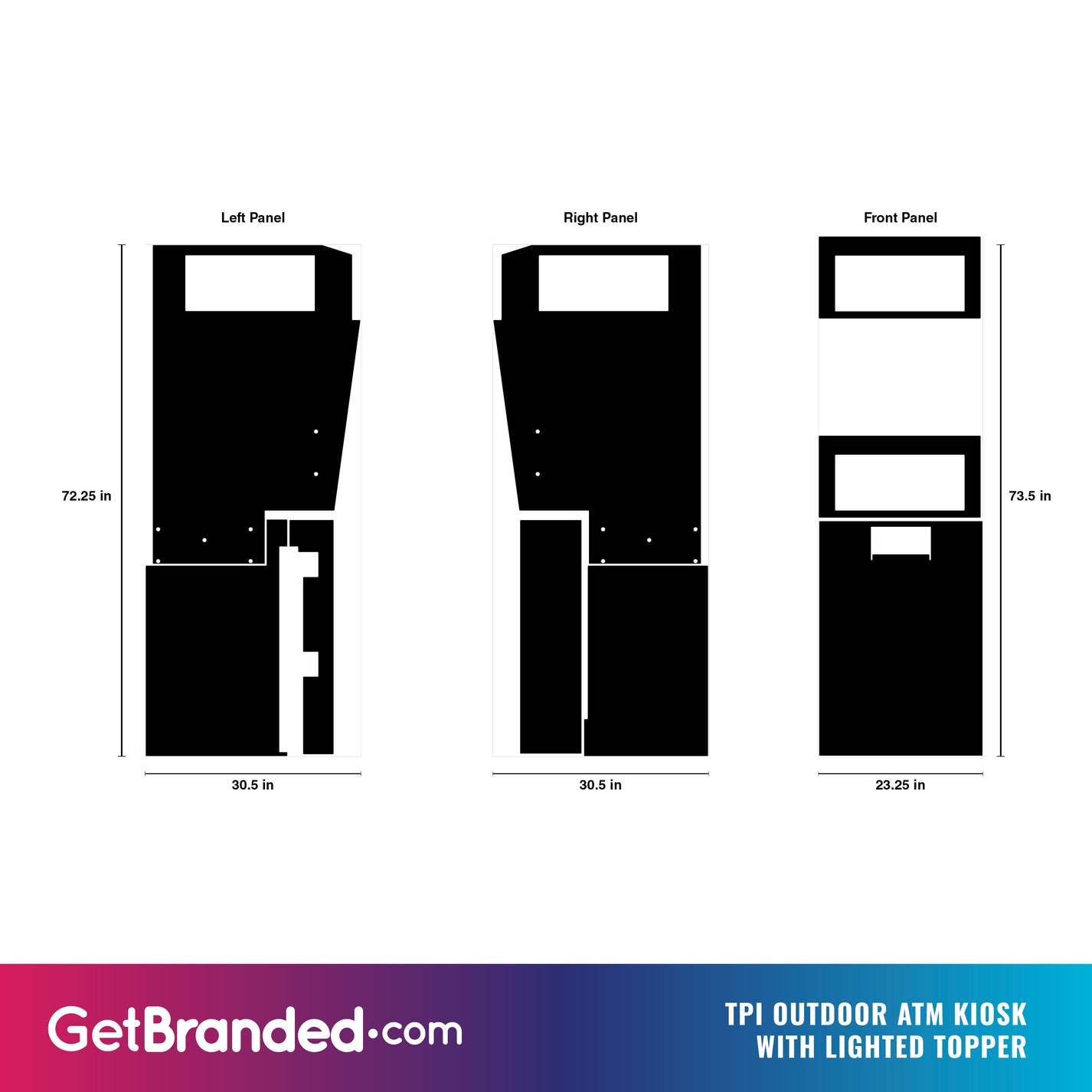 TPI Outdoor ATM Kiosk Enclosure with Lighted Topper Wrap – GetBranded.com