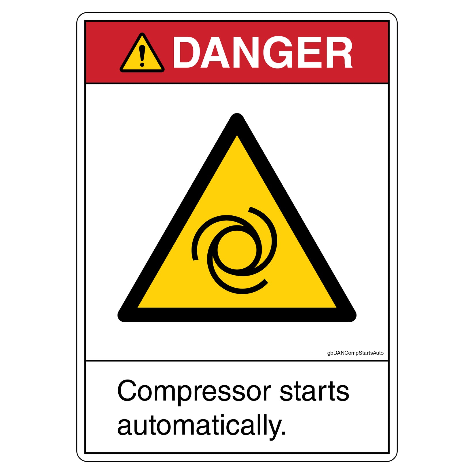 Compressor Starts Automatically Decal | GetBranded.com