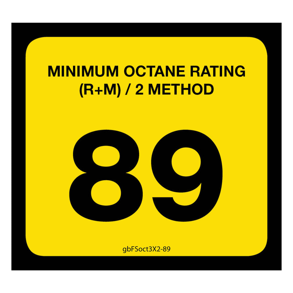 89 Octane Rating Decal | GetBranded.com