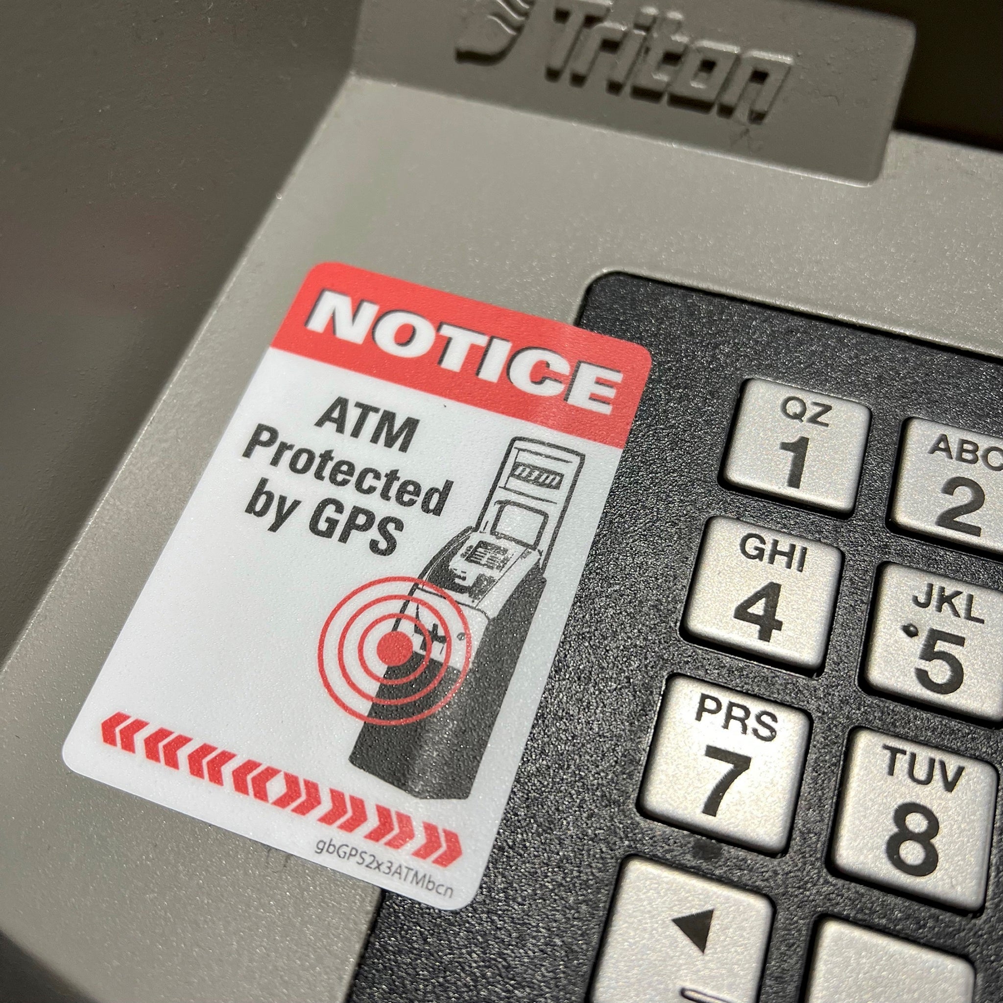 Notice, ATM GPS Protected Decal | GetBranded.com