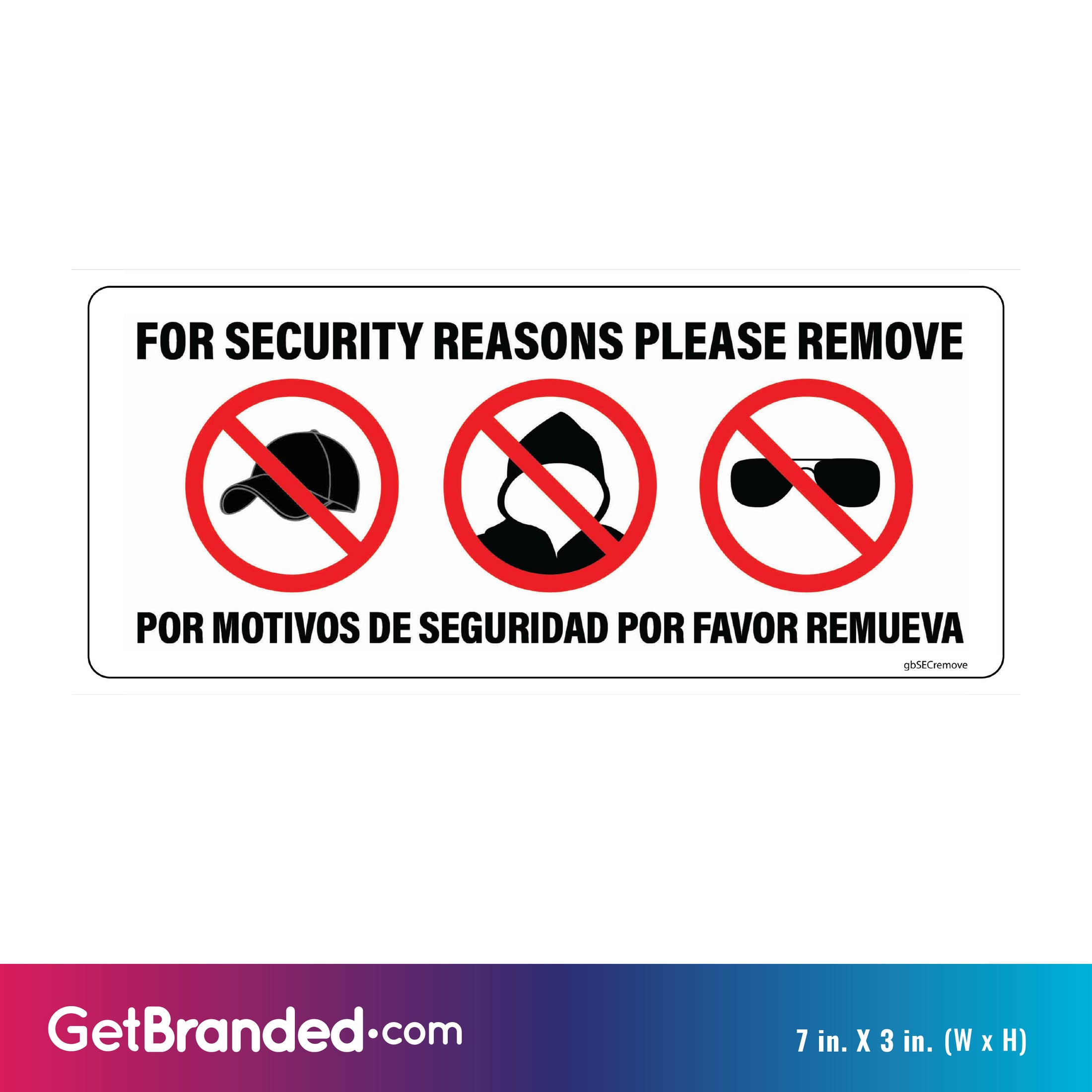 No Hats, No Hoods, No Sunglasses Decal | GetBranded.com